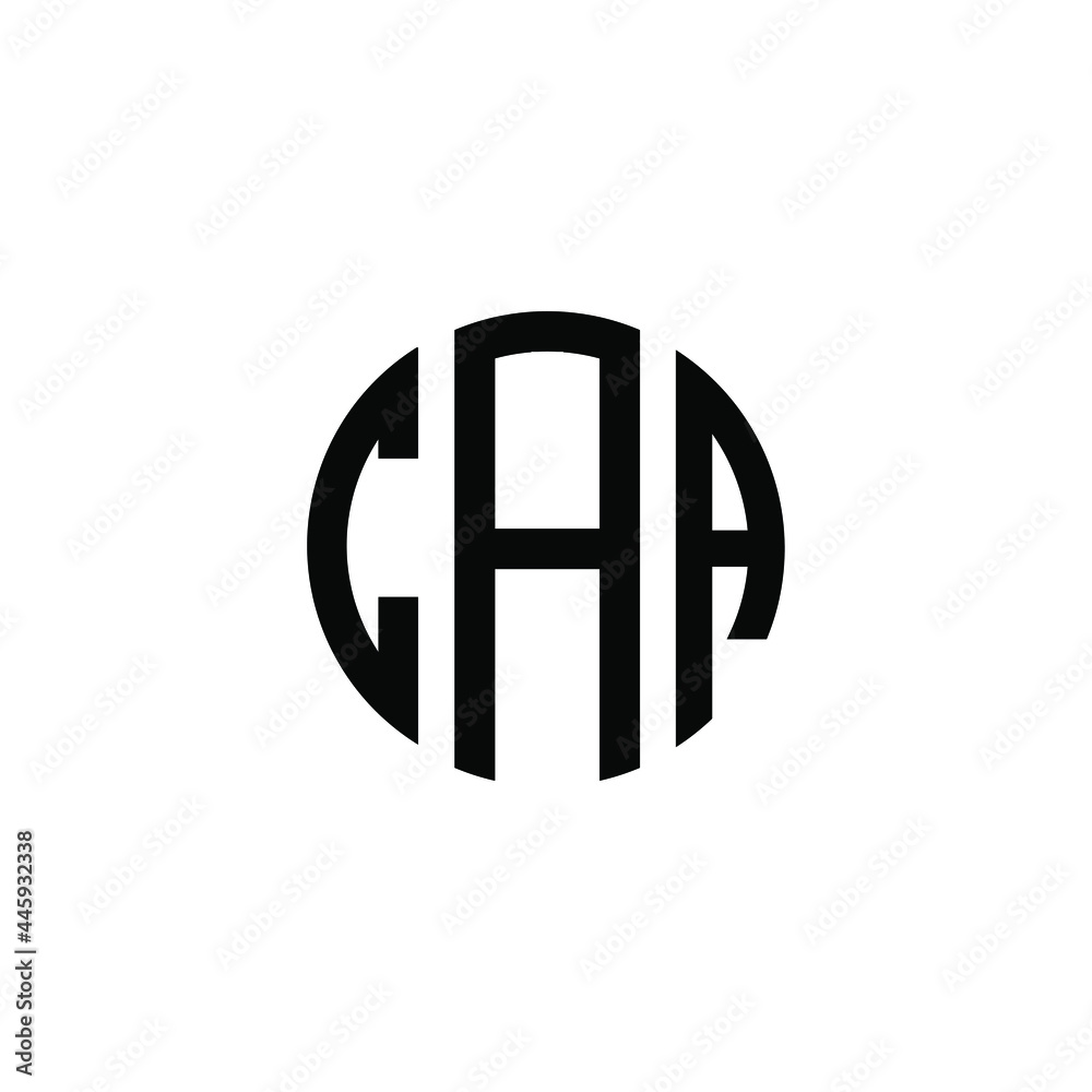 CAA letter logo design. CAA letter in circle shape. CAA Creative three ...