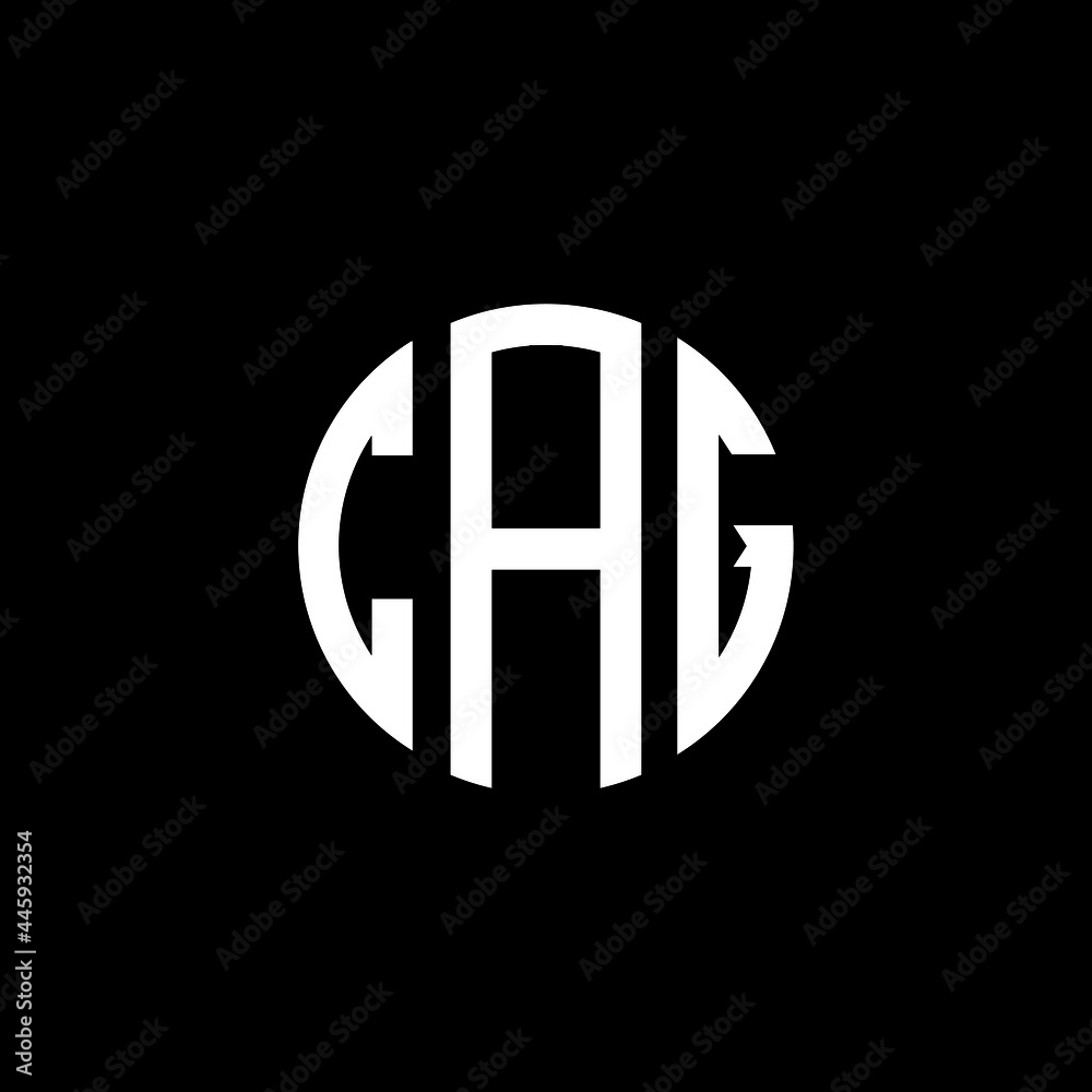 CAG letter logo design. CAG letter in circle shape. CAG Creative three ...
