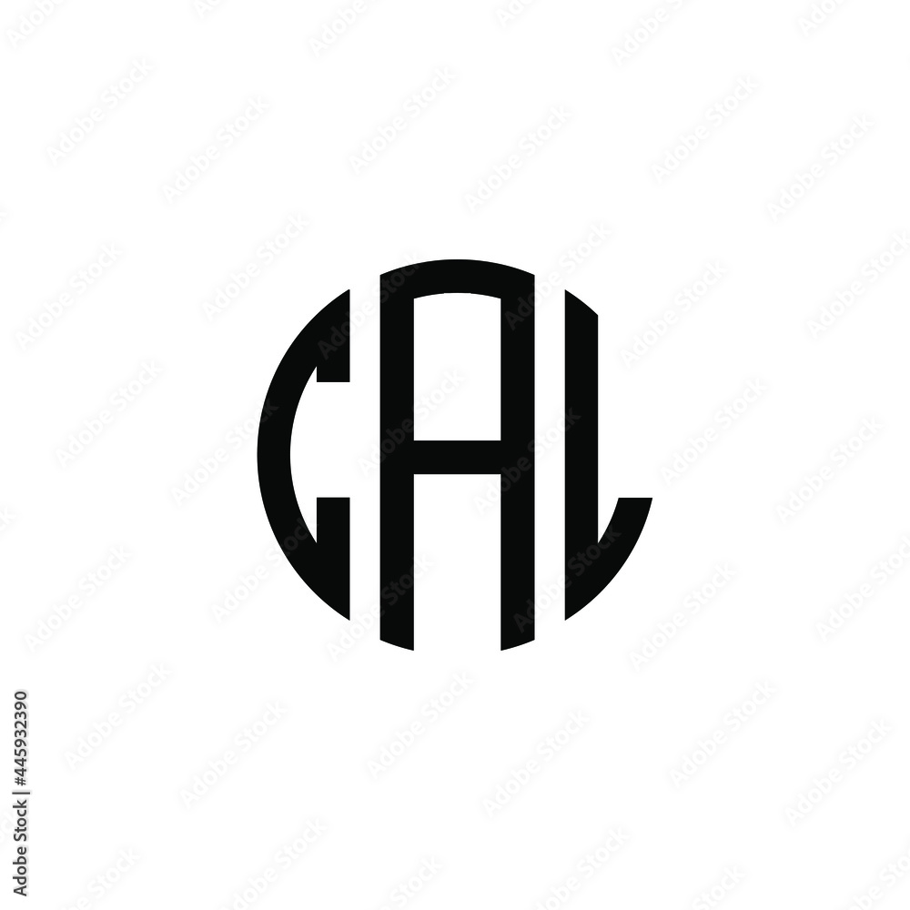 CAL letter logo design. CAL letter in circle shape. CAL Creative three ...