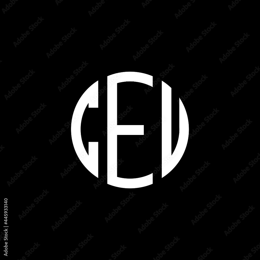 CEV letter logo design. CEV letter in circle shape. CEV Creative three ...