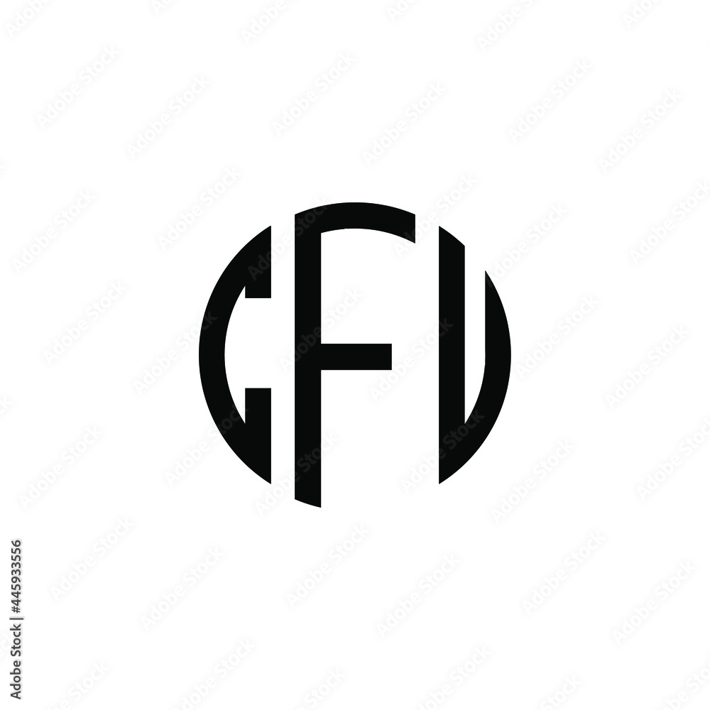 CFV letter logo design. CFV letter in circle shape. CFV Creative three ...
