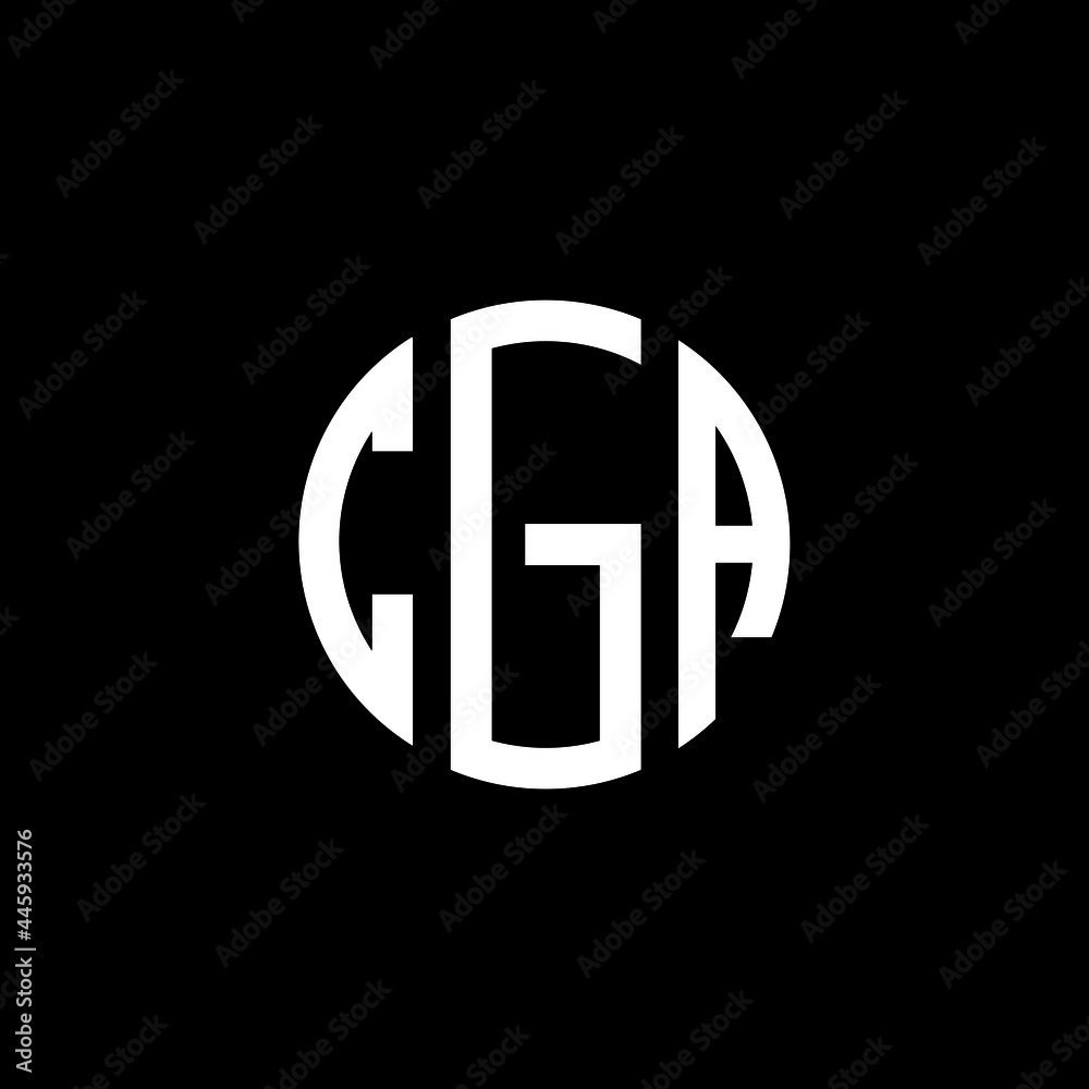 CGA letter logo design. CGA letter in circle shape. CGA Creative three ...