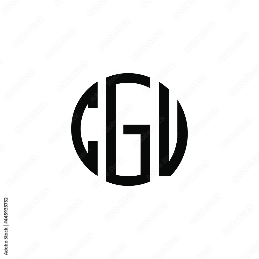 CGU letter logo design. CGU letter in circle shape. CGU Creative three ...