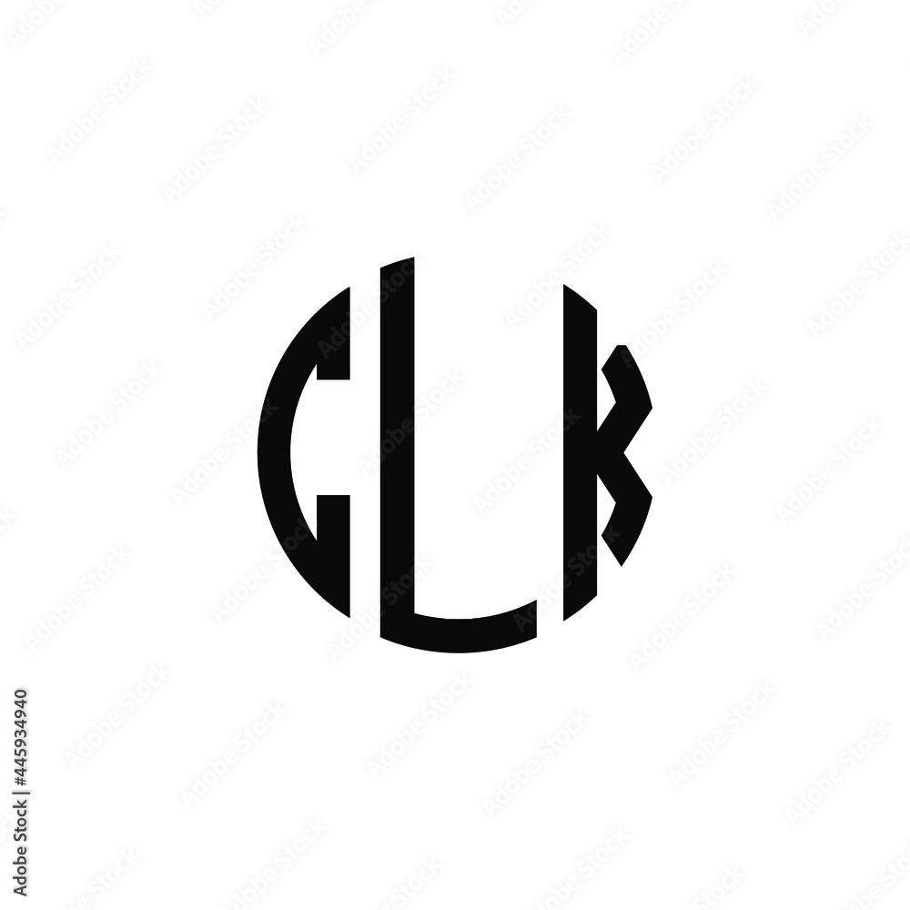 CLK letter logo design. CLK letter in circle shape. CLK Creative three ...