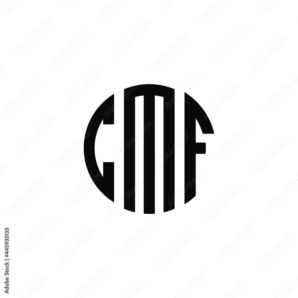 CMF letter logo design. CMF letter in circle shape. CMF Creative three ...