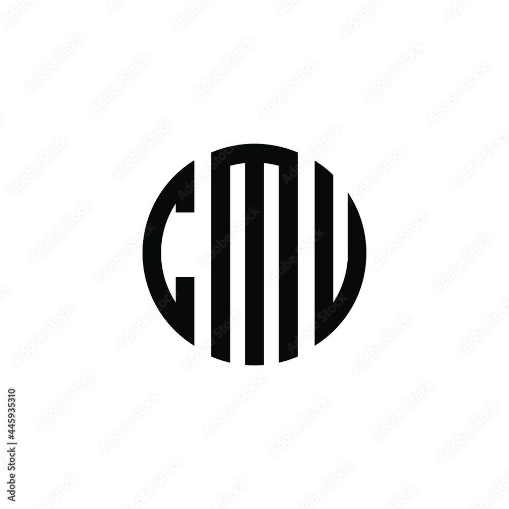 CMV letter logo design. CMV letter in circle shape. CMV Creative three ...