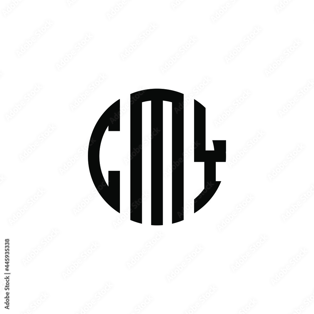 CMY letter logo design. CMY letter in circle shape. CMY Creative three ...