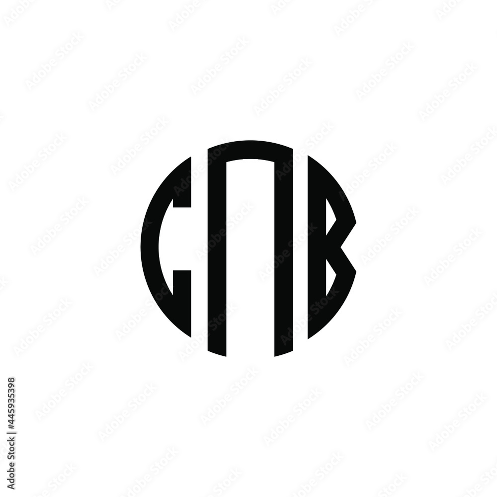 CNB letter logo design. CNB letter in circle shape. CNB Creative three ...