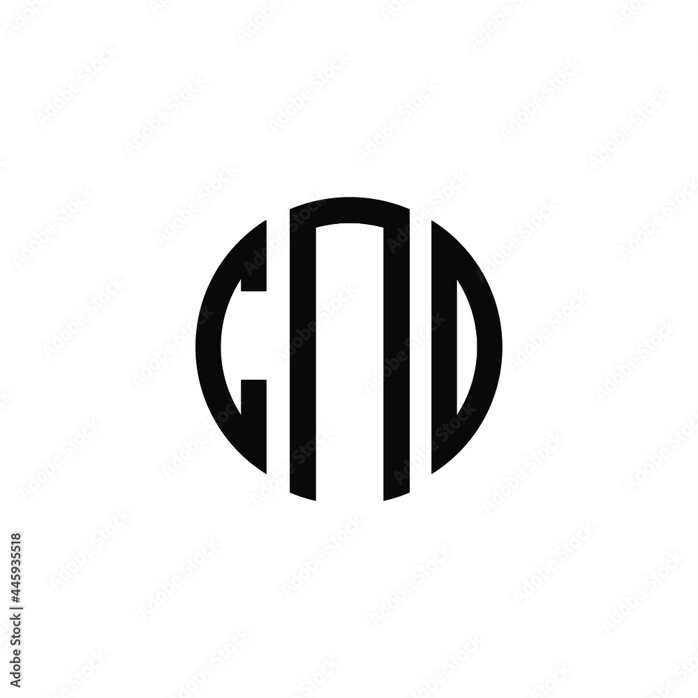 CNO letter logo design. CNO letter in circle shape. CNO Creative three ...