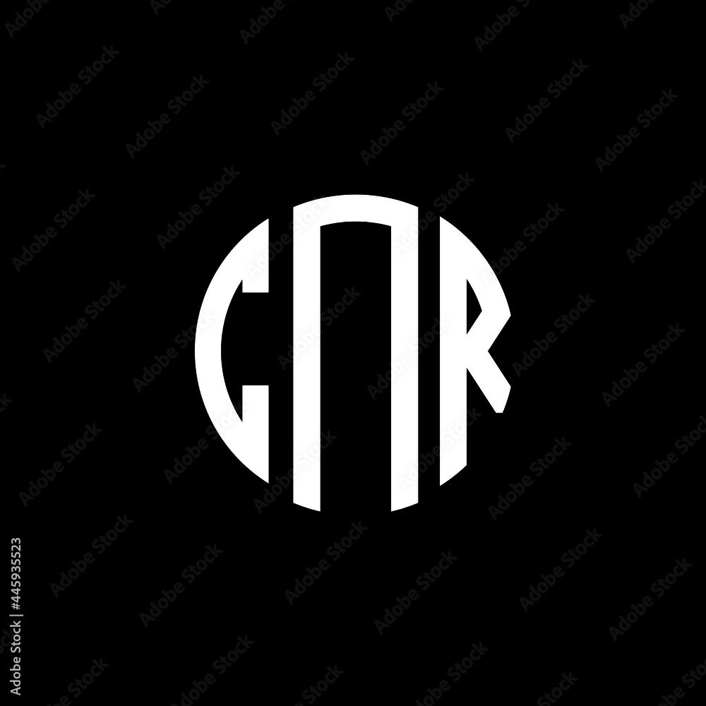 CNR letter logo design. CNR letter in circle shape. CNR Creative three ...