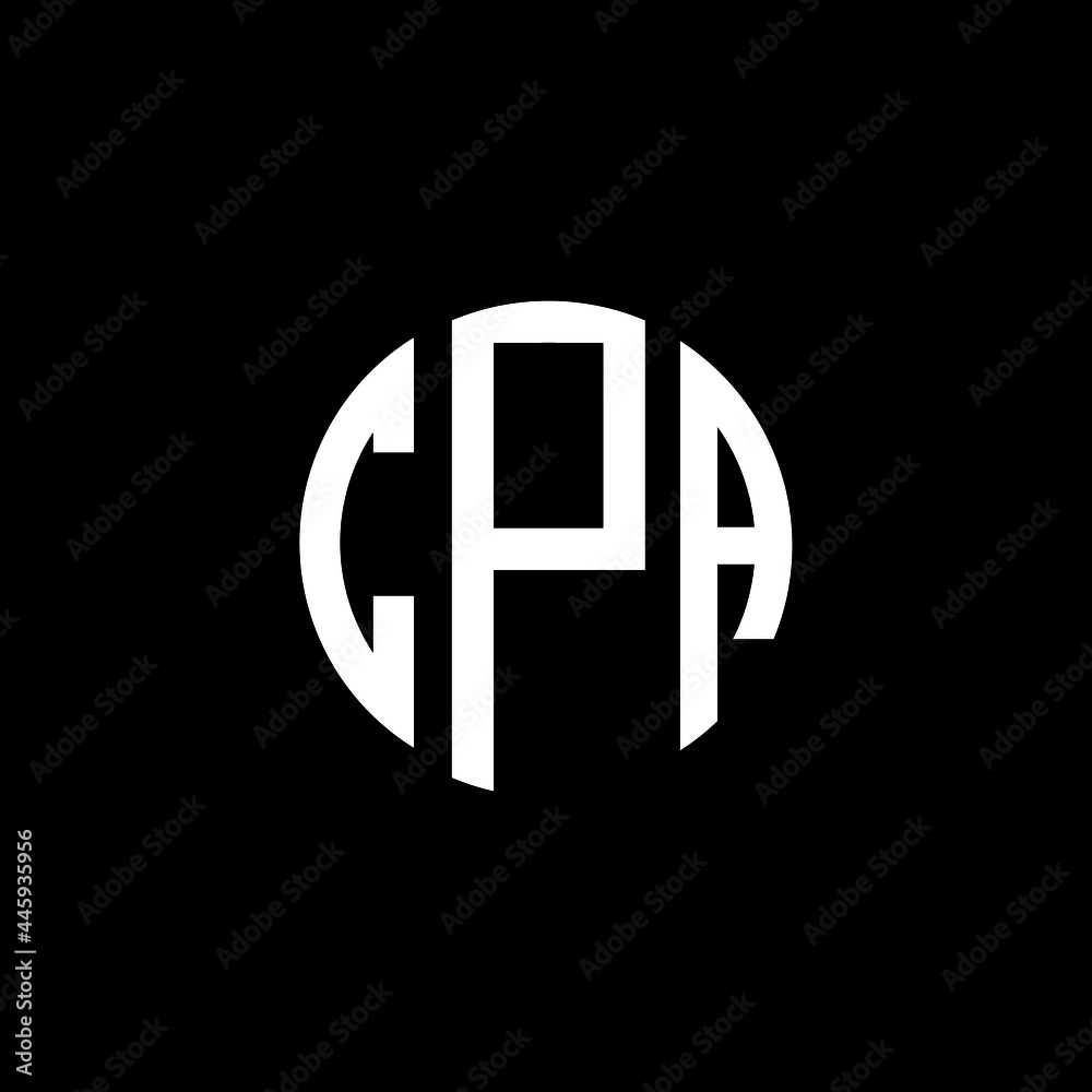 CPA letter logo design. CPA letter in circle shape. CPA Creative three letter logo. Logo with ...