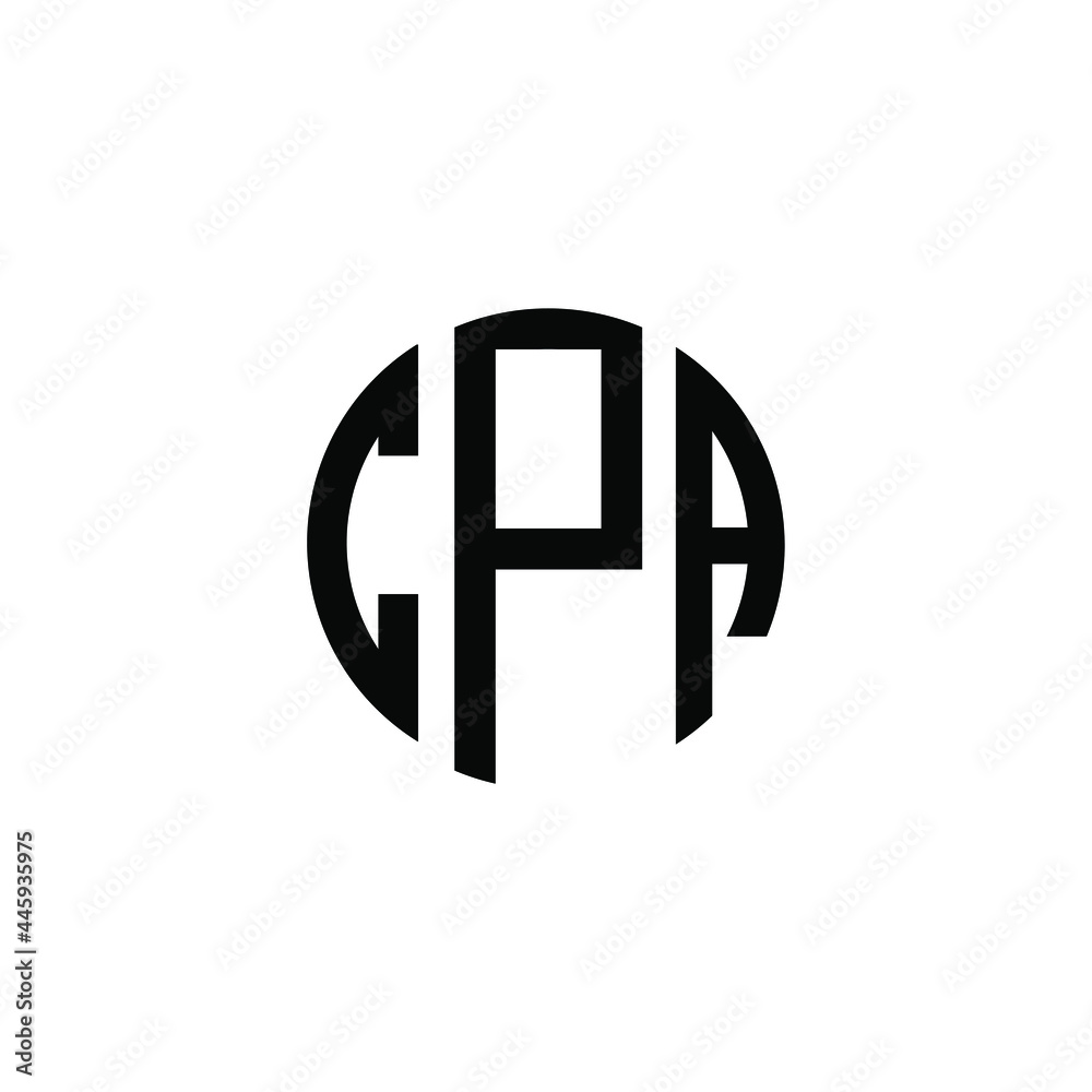 CPA letter logo design. CPA letter in circle shape. CPA Creative three ...