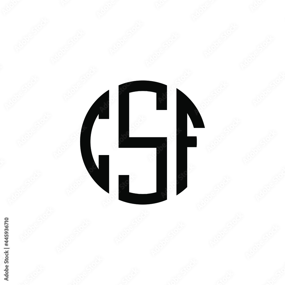 CSF letter logo design. CSF letter in circle shape. CSF Creative three ...