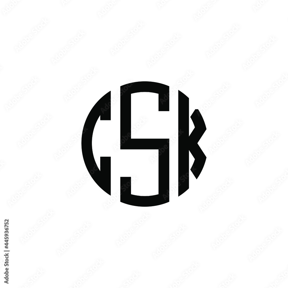 CSK letter logo design. CSK letter in circle shape. CSK Creative three ...