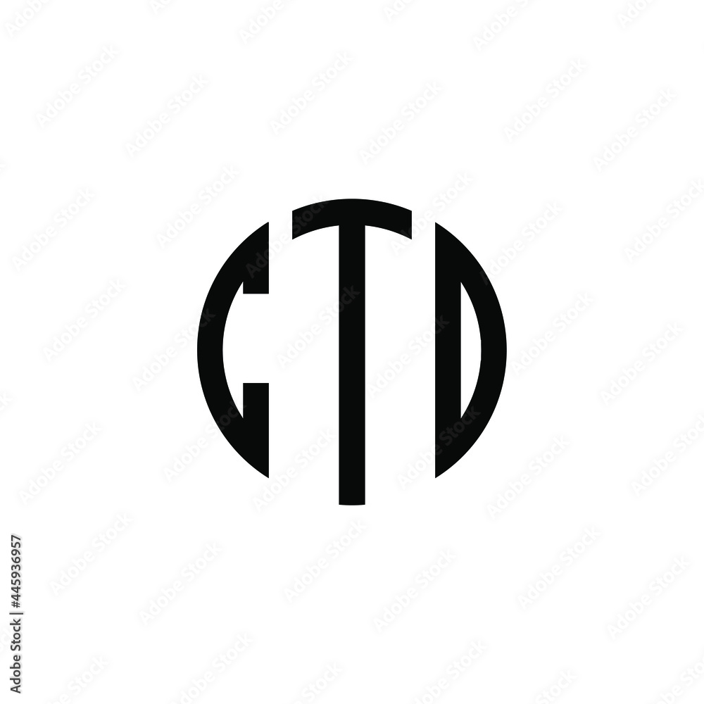 CTD letter logo design. CTD letter in circle shape. CTD Creative three ...