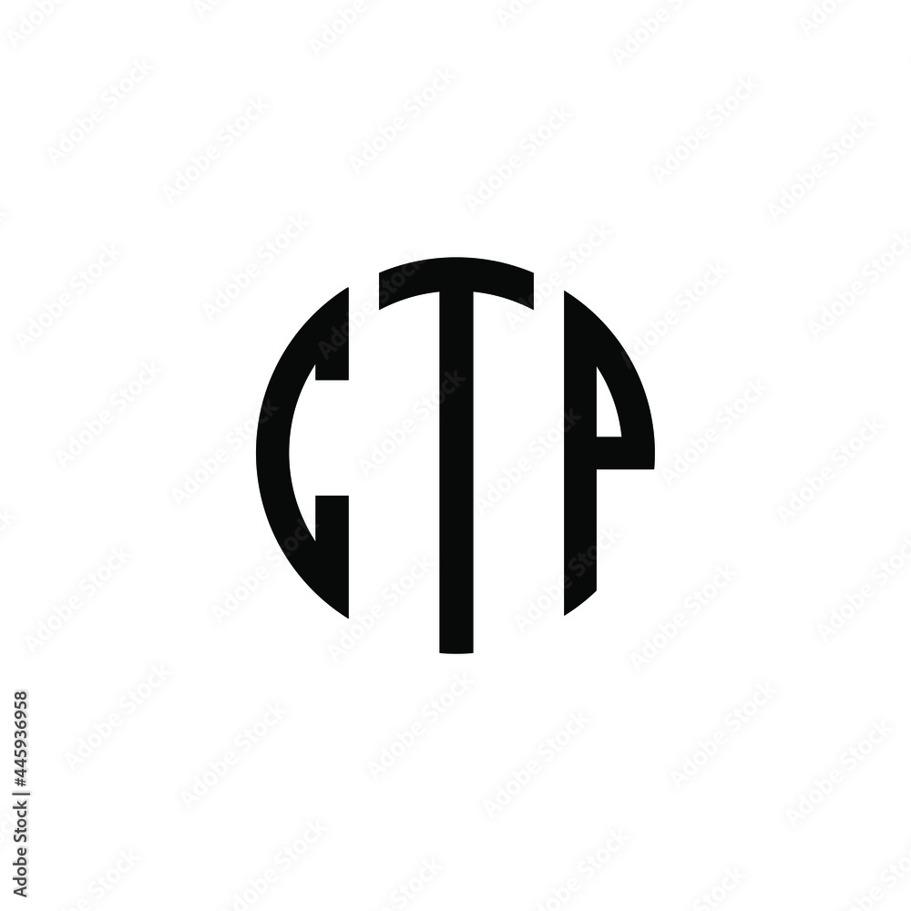CTP letter logo design. CTP letter in circle shape. CTP Creative three ...