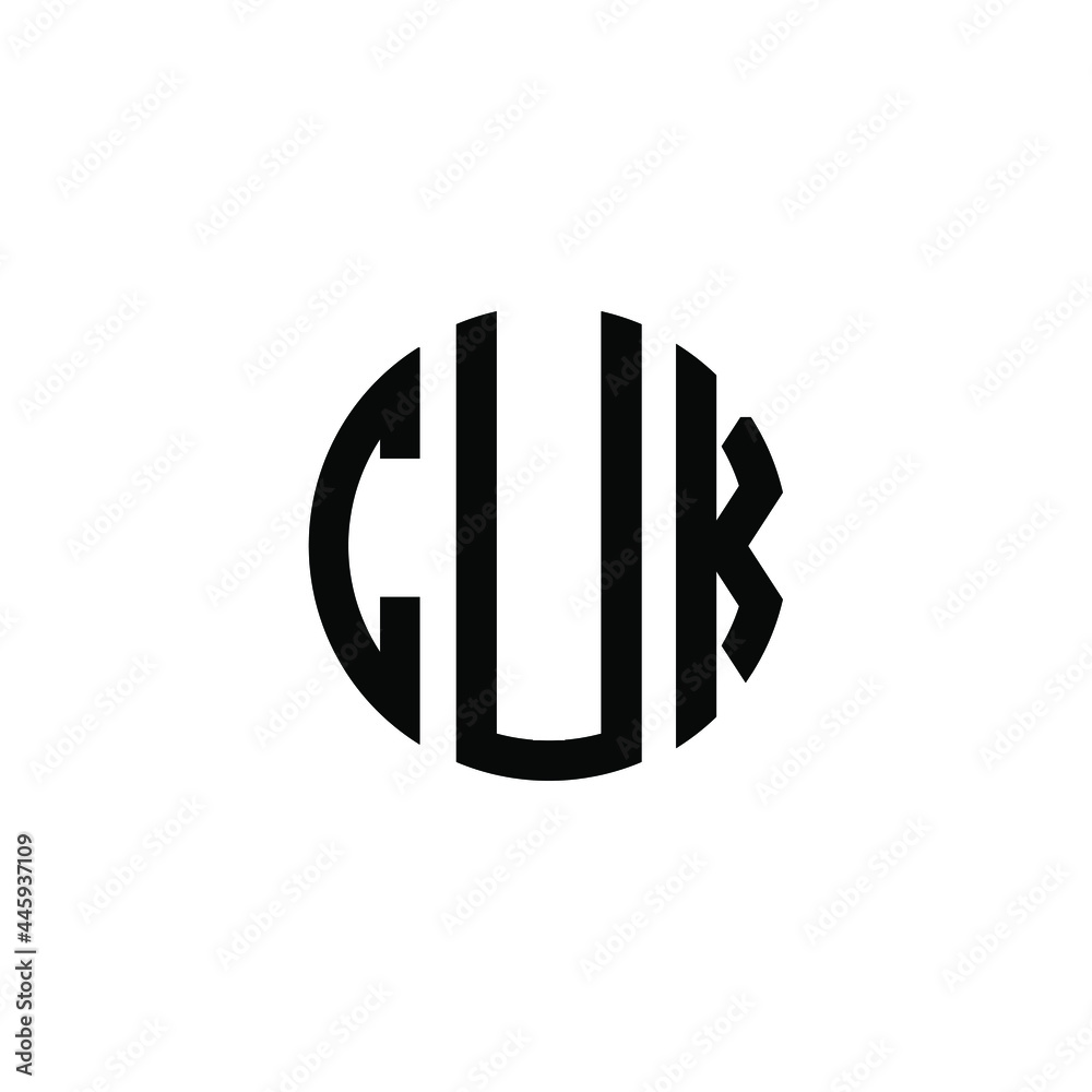 CUK letter logo design. CUK letter in circle shape. CUK Creative three ...