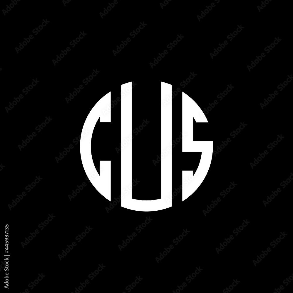 CUS letter logo design. CUS letter in circle shape. CUS Creative three ...