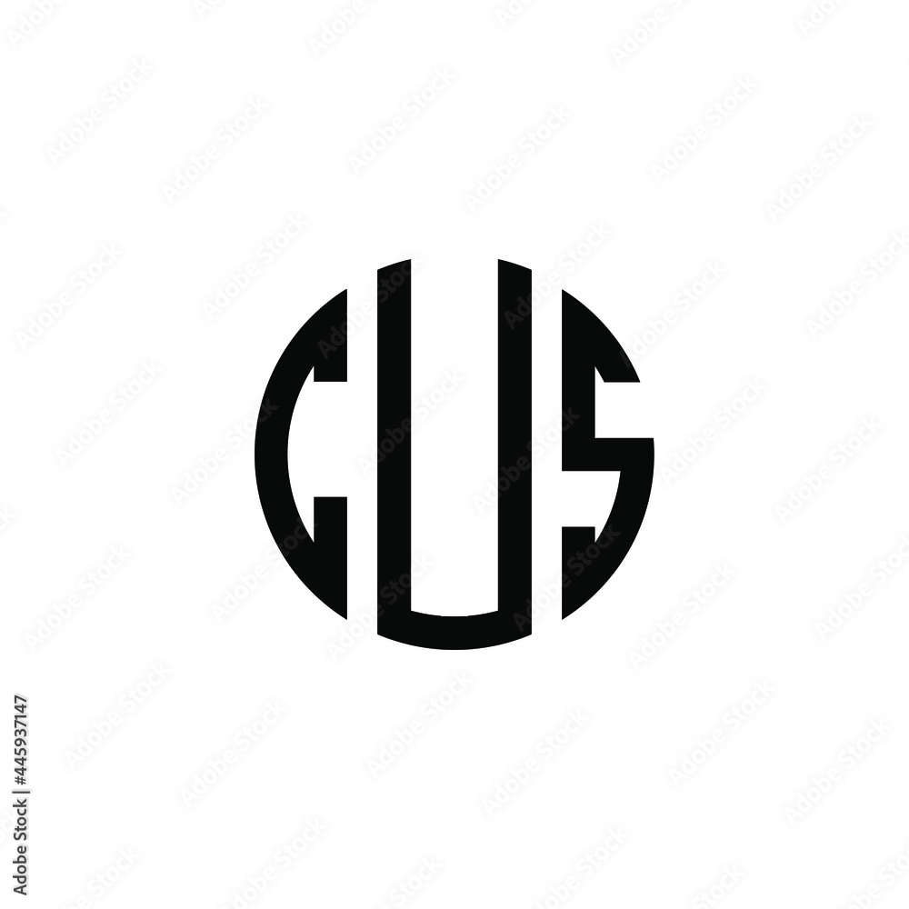 CUS letter logo design. CUS letter in circle shape. CUS Creative three ...