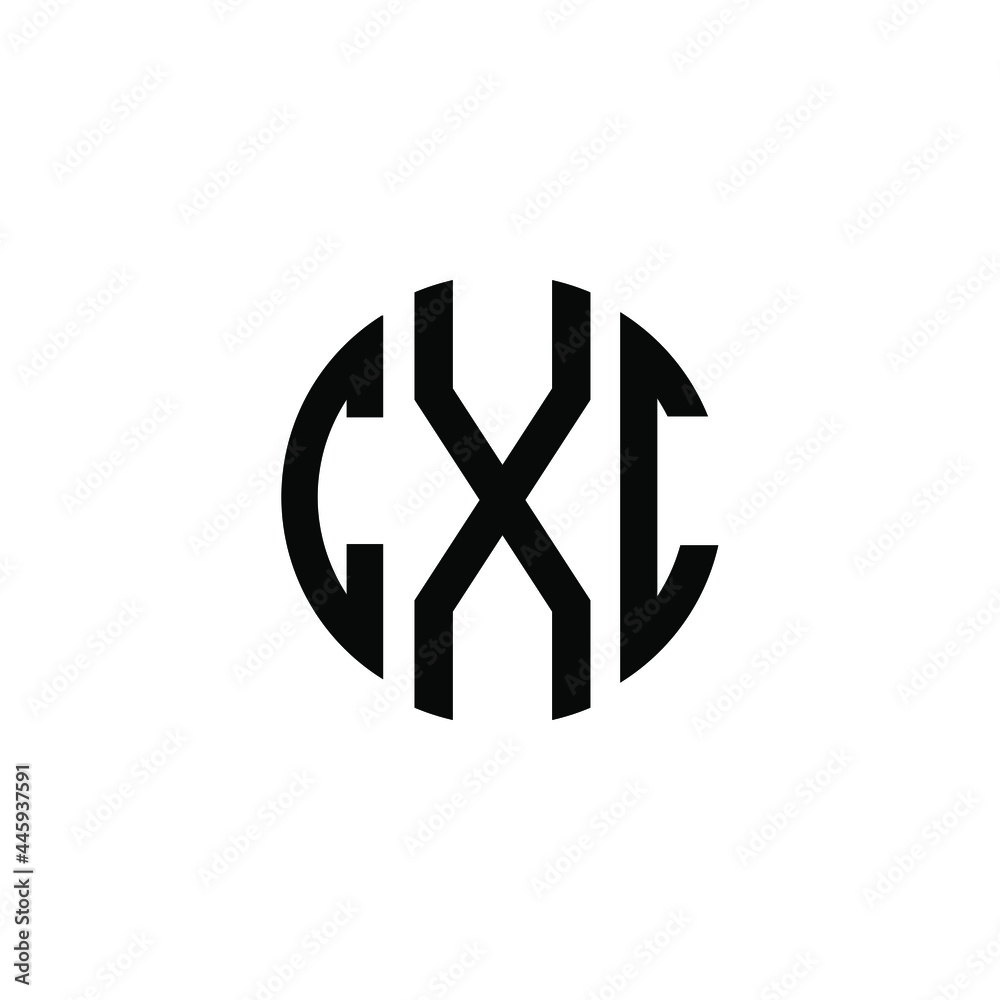 CXC letter logo design. CXC letter in circle shape. CXC Creative three ...