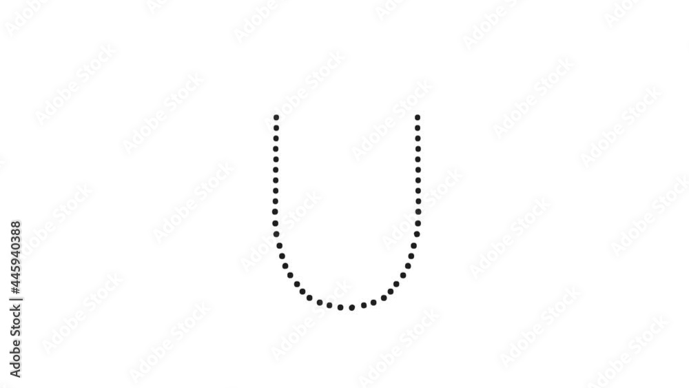 Tutorial for writing English alphabet. Trace the letter U with a pencil ...