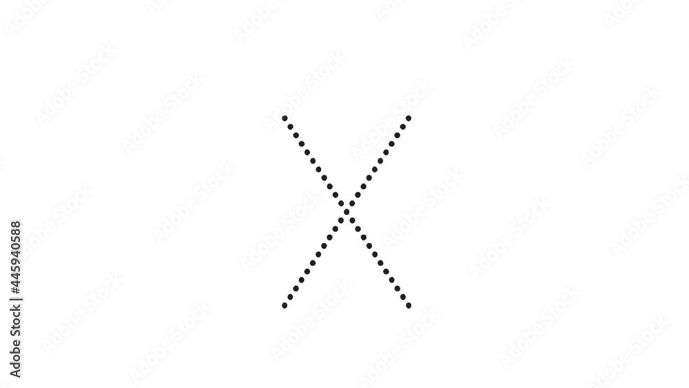 Tutorial for writing English alphabet. Trace the letter X with a pencil ...