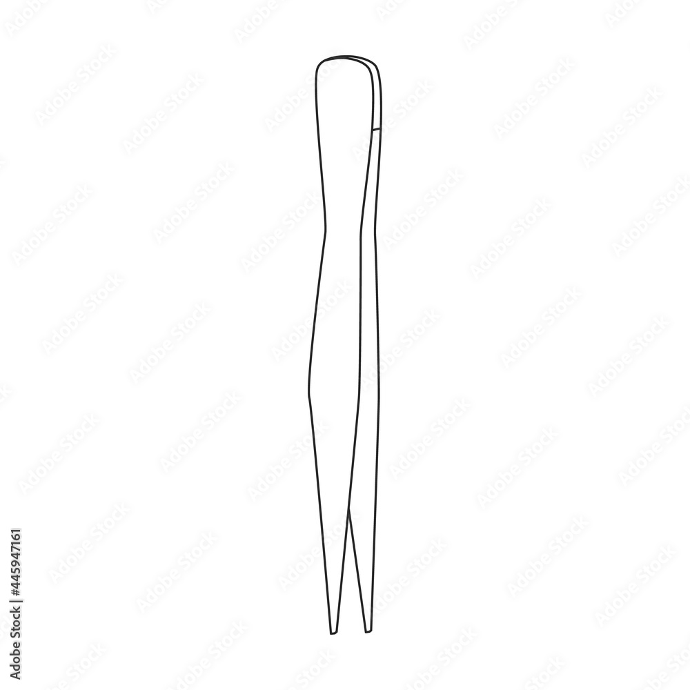 Medical forceps vector outline icon. Vector illustration clamp on white ...