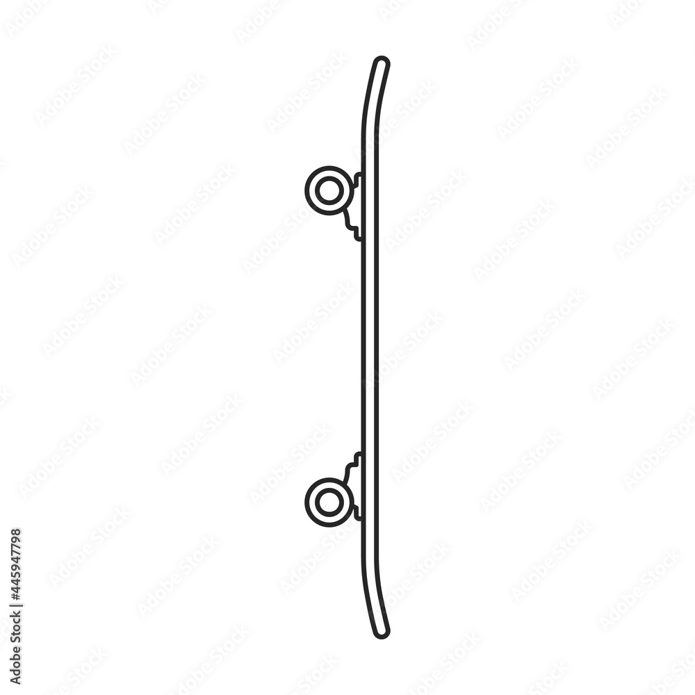 Skate vector outline icon. Vector illustration skateboard on white ...