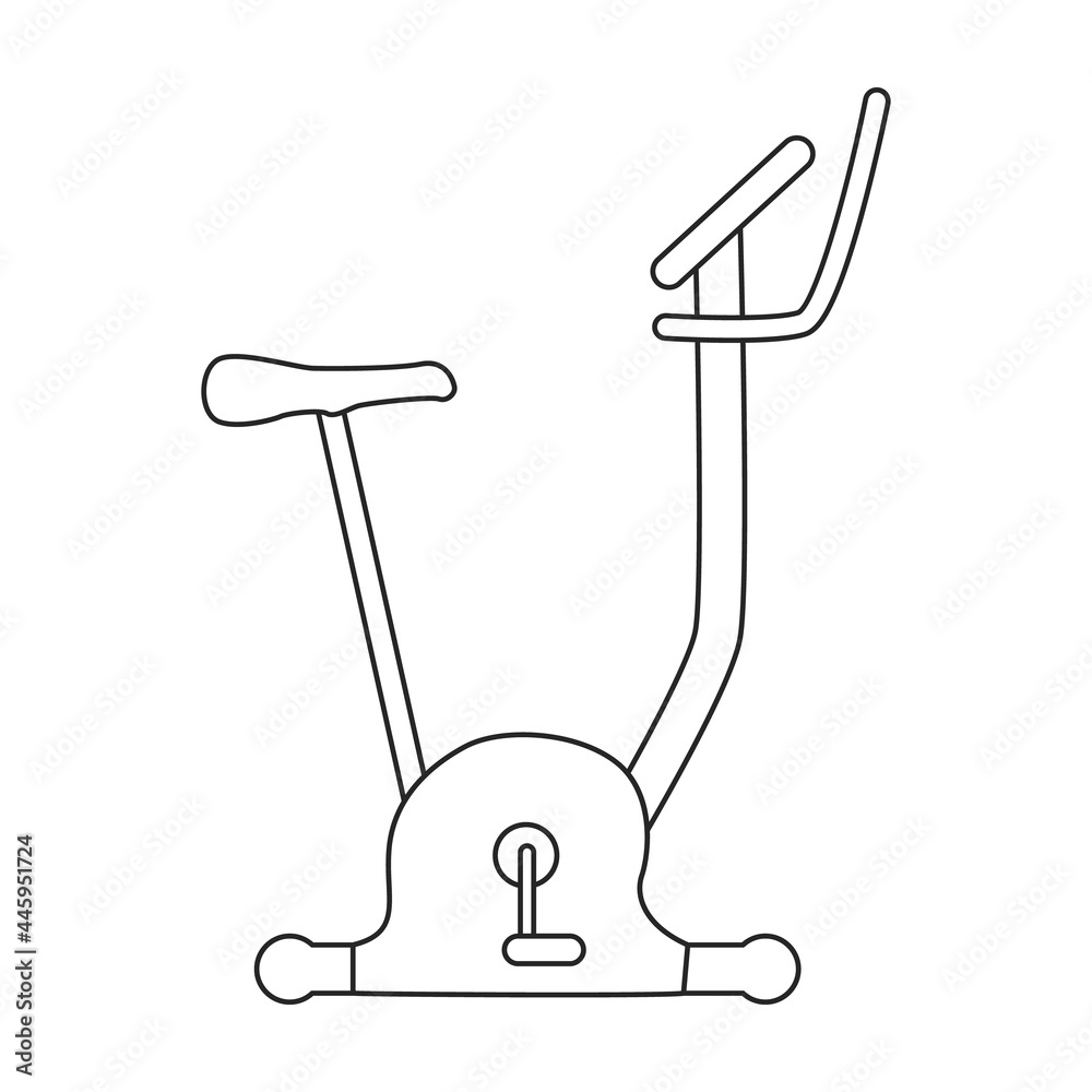Bike exercise vector outline icon. Vector illustration velosimulator on ...