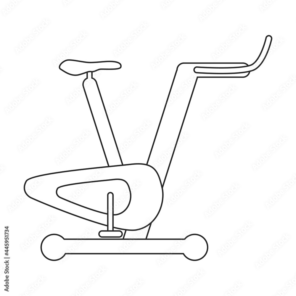 Bike exercise vector outline icon. Vector illustration velosimulator on ...
