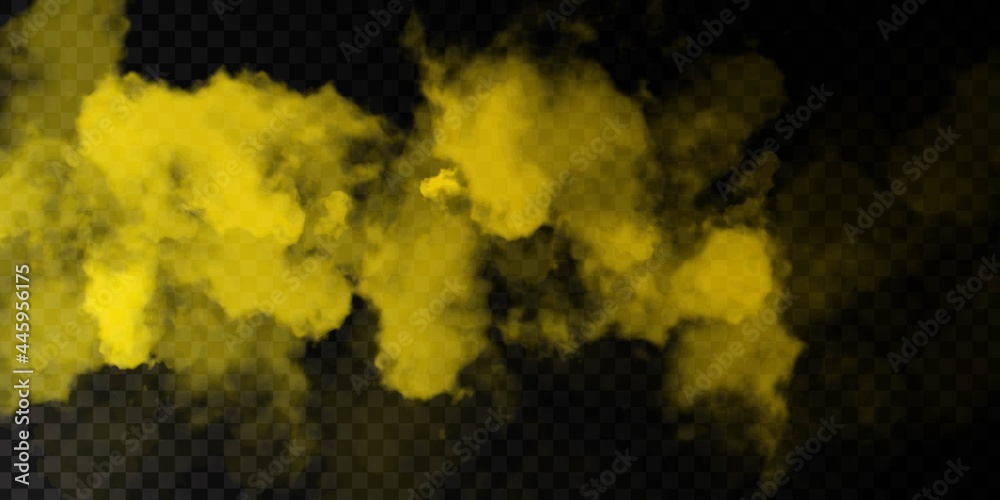 Vector realistic isolated Yellow Smoke effect for decoration and ...