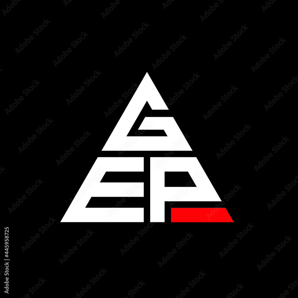 GEP triangle letter logo design with triangle shape. GEP triangle logo ...
