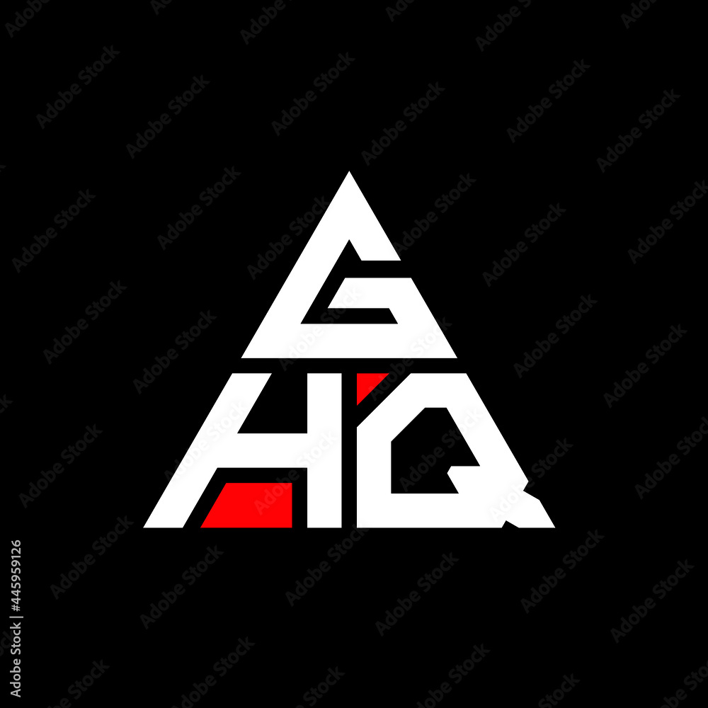 GHQ triangle letter logo design with triangle shape. GHQ triangle logo ...