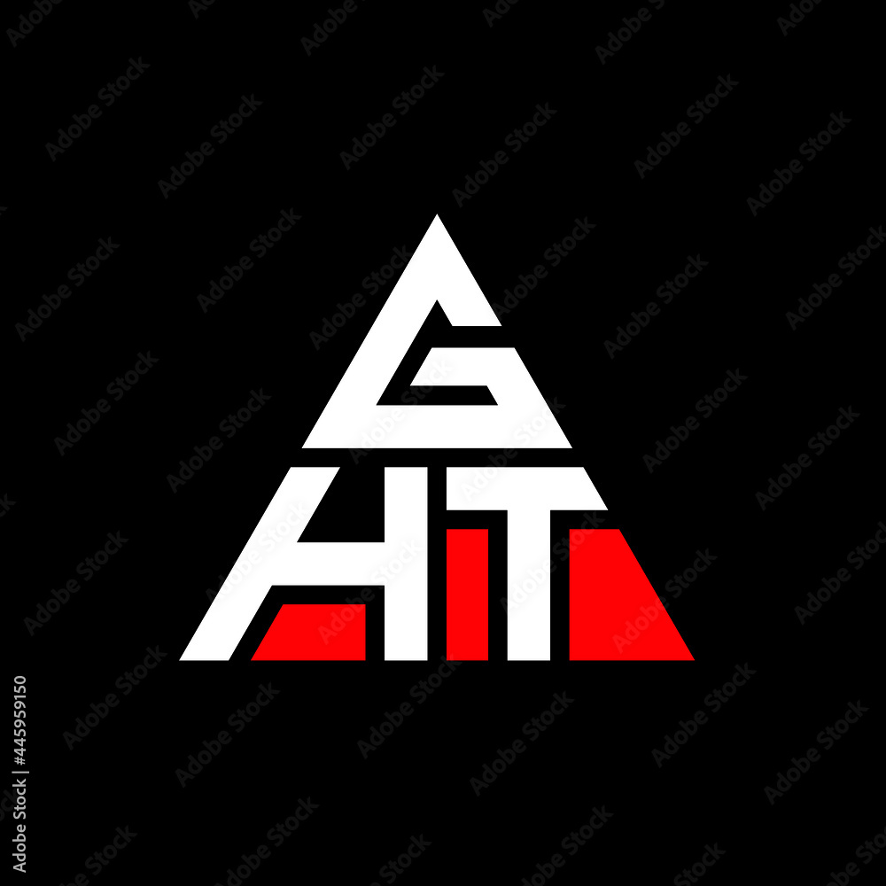 GHT triangle letter logo design with triangle shape. GHT triangle logo ...
