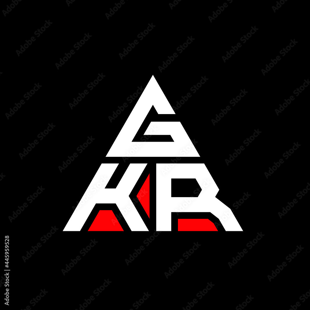 GKR triangle letter logo design with triangle shape. GKR triangle logo ...