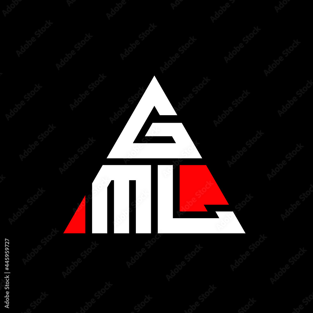 GML triangle letter logo design with triangle shape. GML triangle logo ...