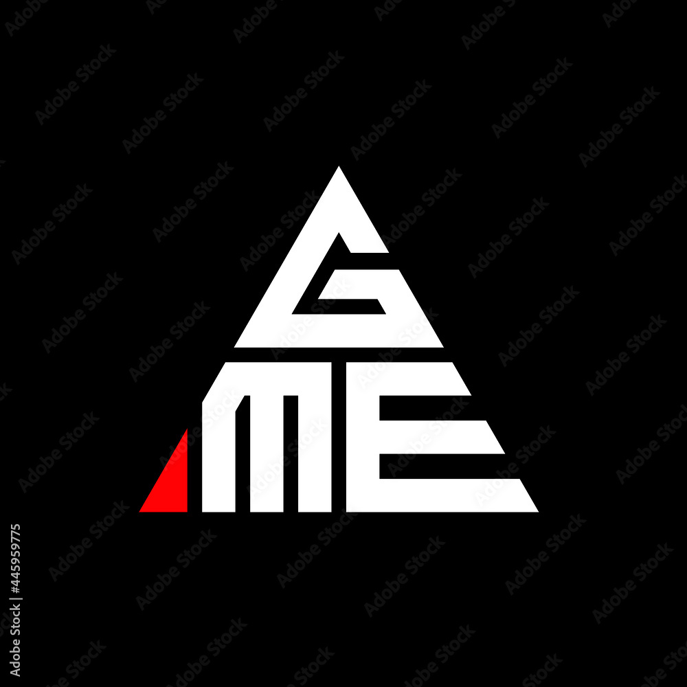 GME triangle letter logo design with triangle shape. GME triangle logo ...