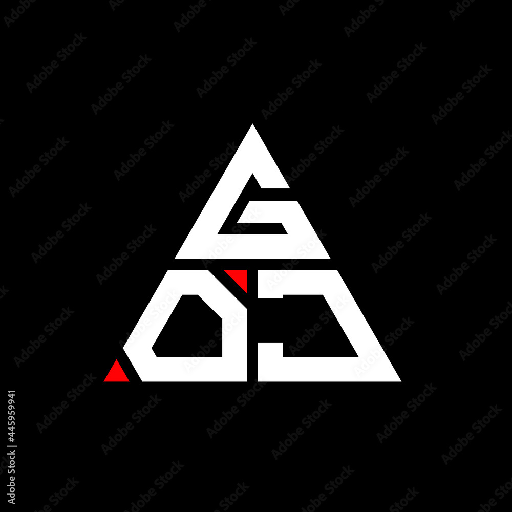 GOJ triangle letter logo design with triangle shape. GOJ triangle logo ...