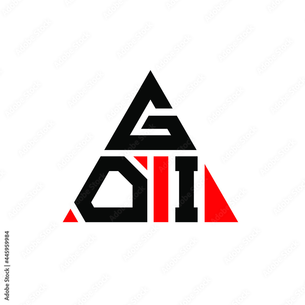 GOI triangle letter logo design with triangle shape. GOI triangle logo ...