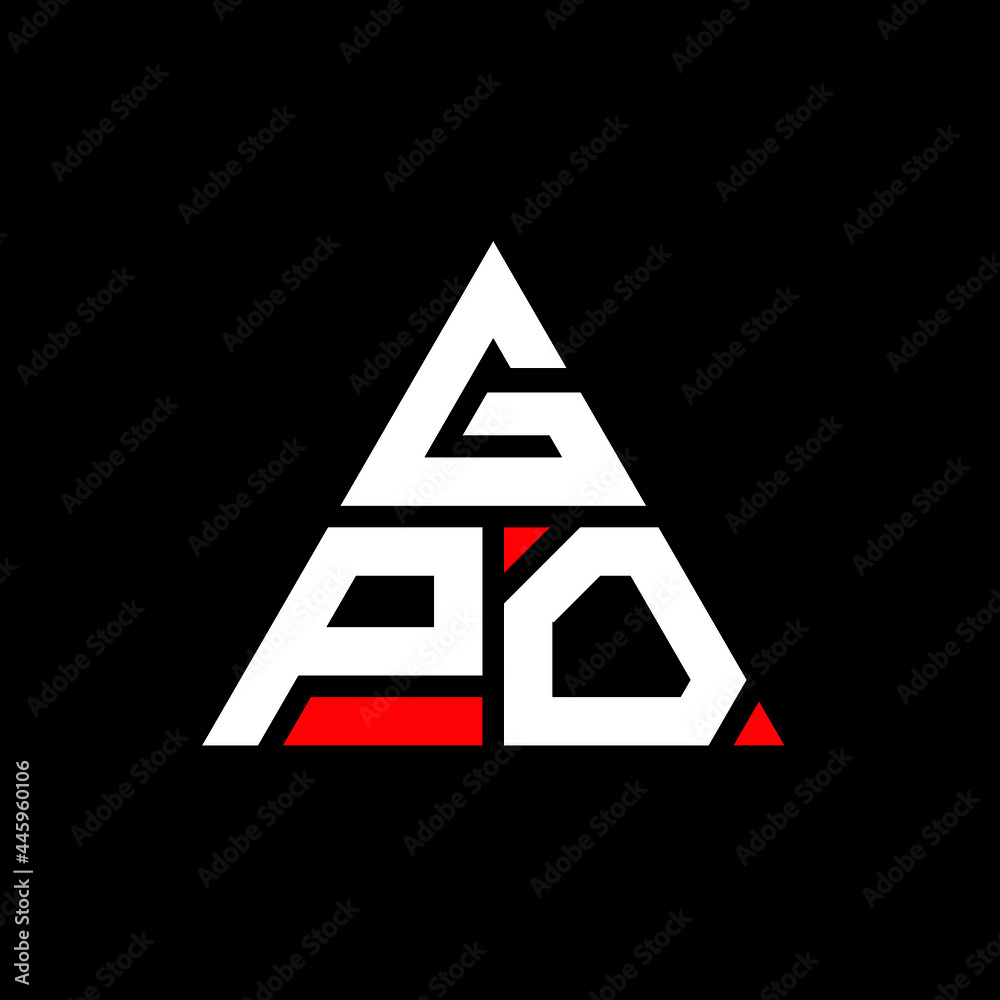 GPO triangle letter logo design with triangle shape. GPO triangle logo ...