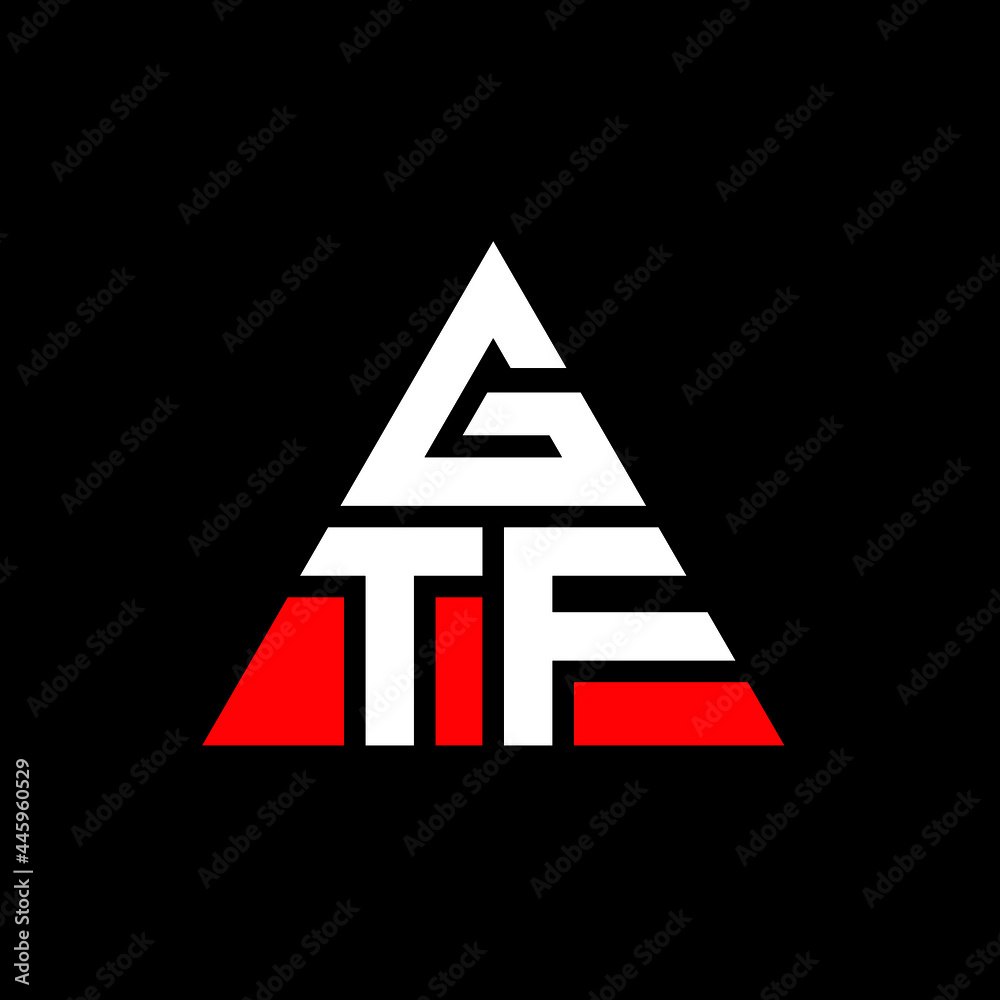 GTF triangle letter logo design with triangle shape. GTF triangle logo ...