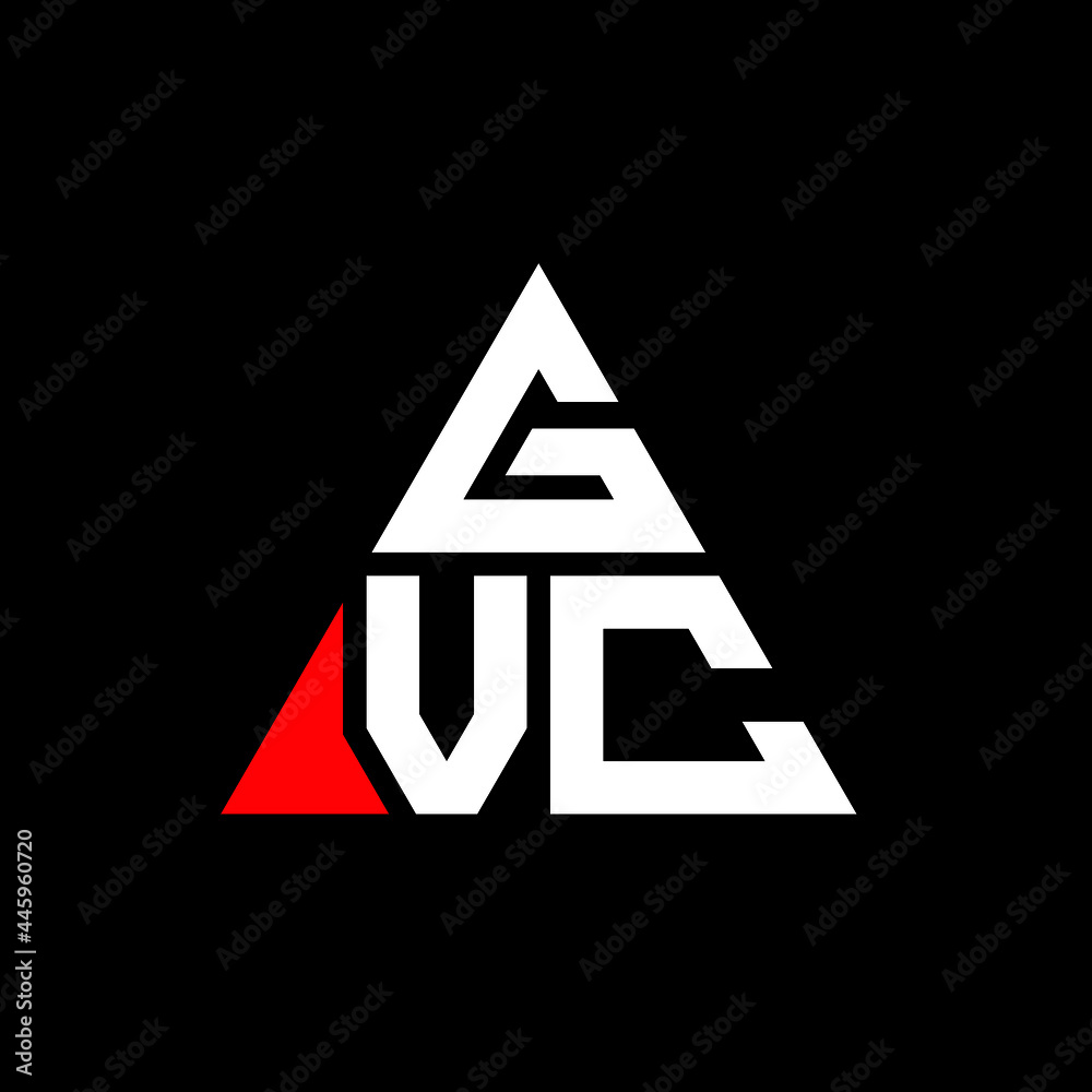 GVC triangle letter logo design with triangle shape. GVC triangle logo ...