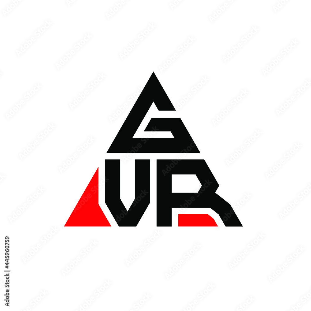 GVR triangle letter logo design with triangle shape. GVR triangle logo ...