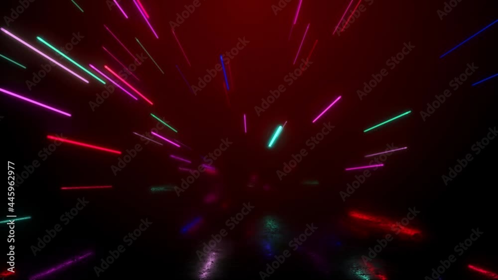 A looping motion background with awesome rays of colors traveling ...