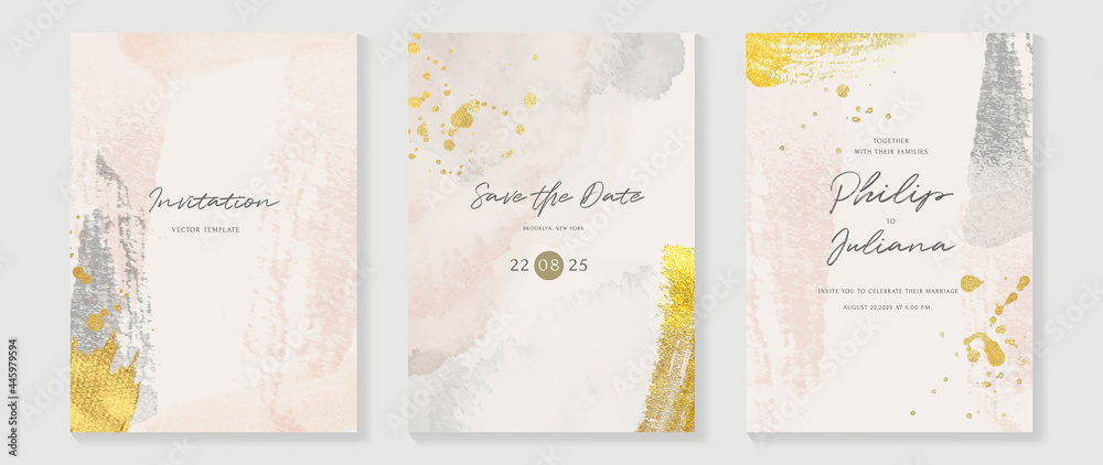 Abstract art background vector. Luxury invitation card background with ...