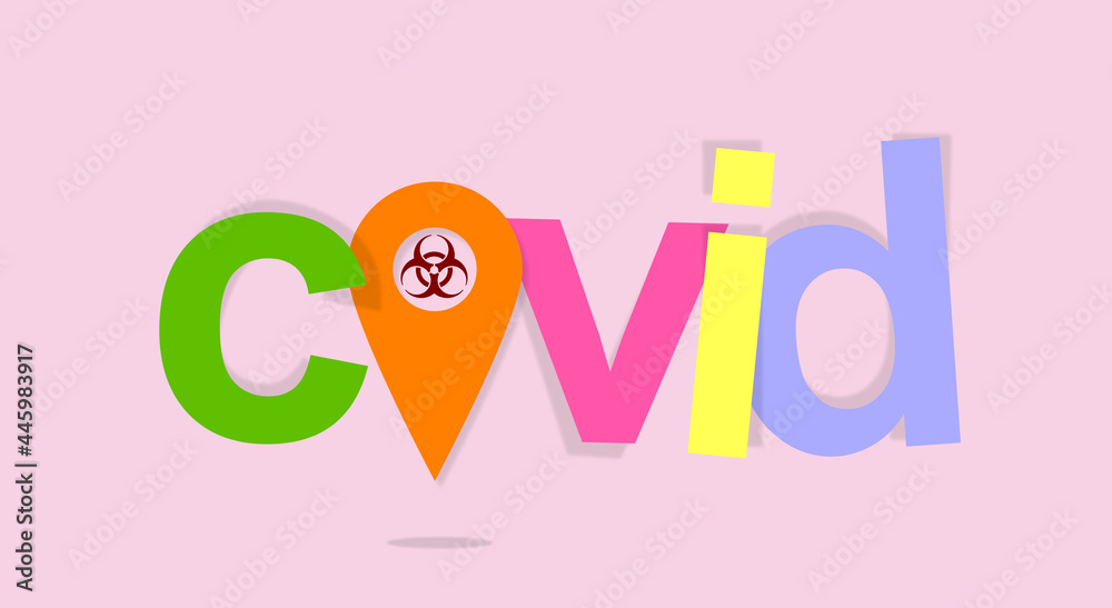 COVID-19 on LOCATOR POINTING, pointer or map point icon. The Biohazard ...