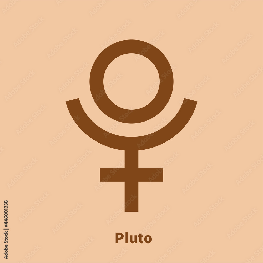 Pluto. Planet symbol. Vector color sign. Astrological calendar ...