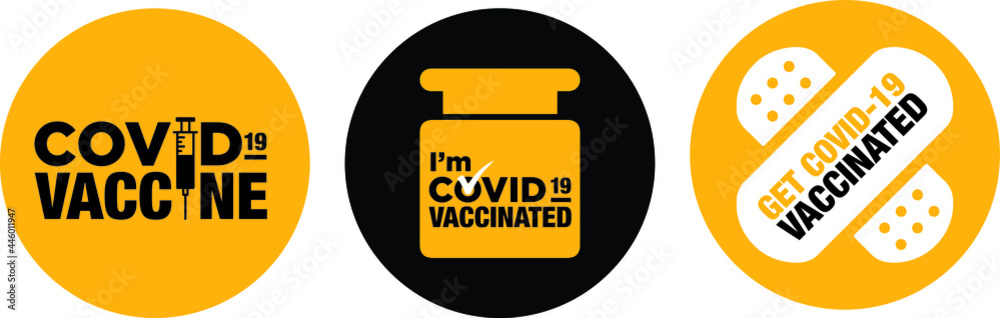 I'm Covid-19 vaccinated icon signage Stock Vector | Adobe Stock