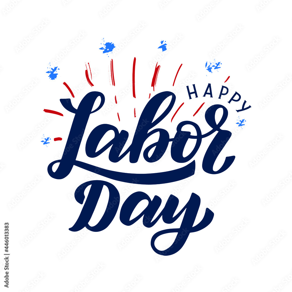 Happy Labor Day typography poster. Hand sketched labor day text logo ...