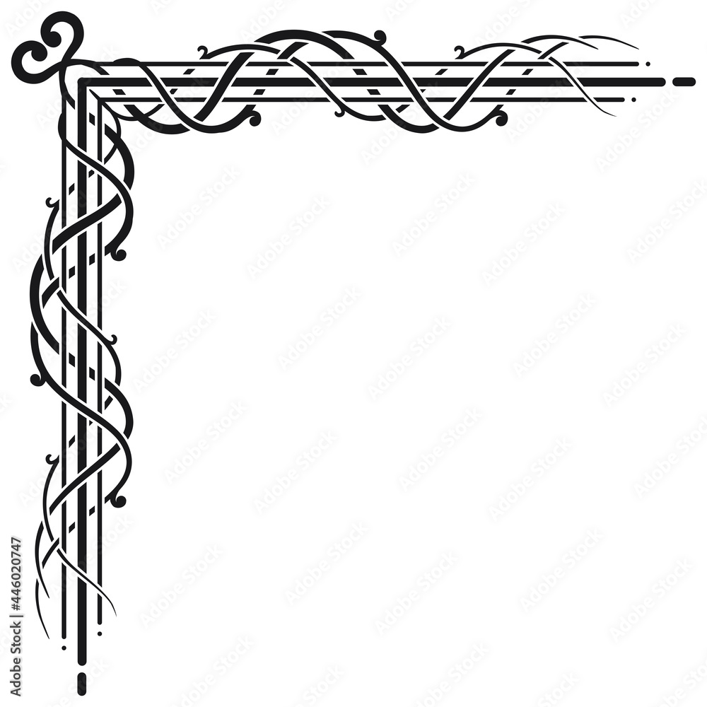 Art Deco corner with interlocking lines. Art Deco style vector ...